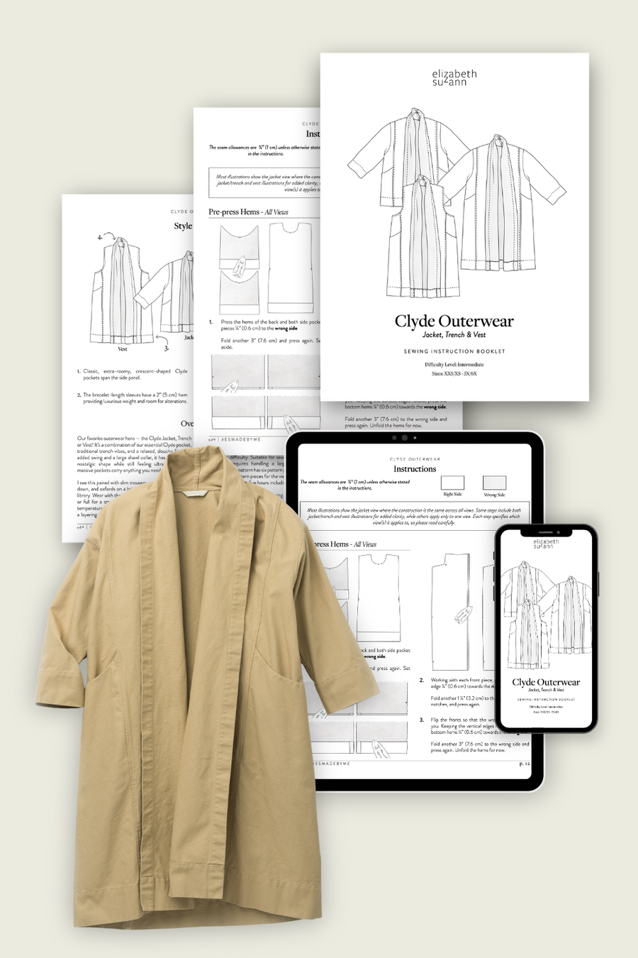 Clyde Outerwear Digital Sewing Pattern – Elizabeth Suzann